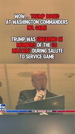 124K views · 114 reactions | As Trump was enlisting members into the US military at the commanders NFL game, he was overwhelmed by boos from the crowd. | Youwontbelievemeofficial | Facebook