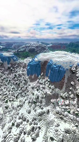 Exploring a Village on a Frozen Ice Block in Minecraft