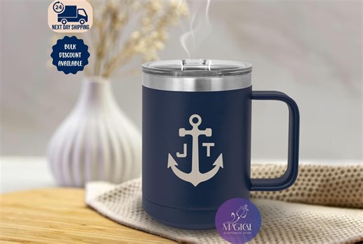 Personalized Laser Engraved Coffee Mug: Custom Logo 15 Oz Insulated Mug - Etsy