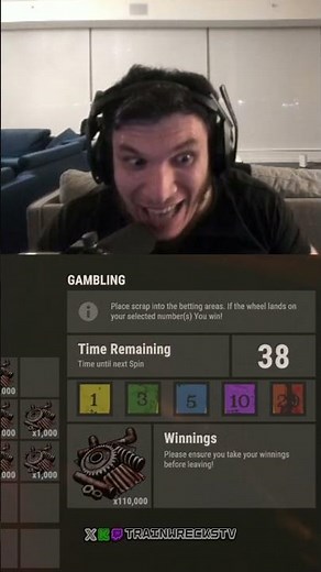 Train starts dancing after winning 110k scrap on Rust