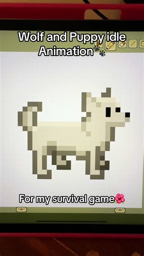 Some pixel art wolf puppy and adult animations for my game! #gamedev #pixelart