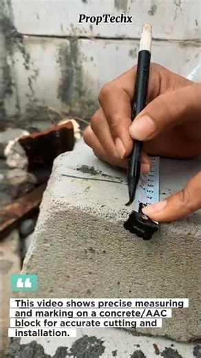 Perfect Block Marking for Accurate Cuts 📏✍️ #Construction #Masonry #Tools