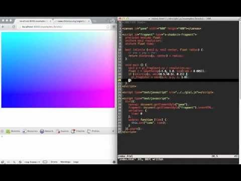 glsl.js Beginner Tutorial - 2D bouncing balls with WebGL