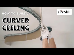 👉 Curved plasterboard ceiling with recessed spotlight - I PROFILI