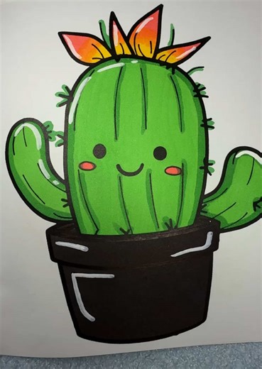 Coloring a cactus coloring page 🌵✏️ #coloringbook #colors #viralvideos #relaxingvideos #flower