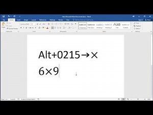 How to type Multiplication Symbol (×)