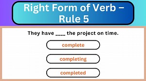 English Grammar Practice Right Form of Verb Rule 5 English Grammar Test