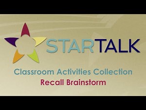 Recall Brainstorm (STARTALK Classroom Activities)