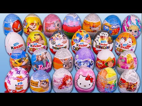 26 ASMR Surprise Eggs Mega Mix Kinder Surprise Unboxing Surprises
