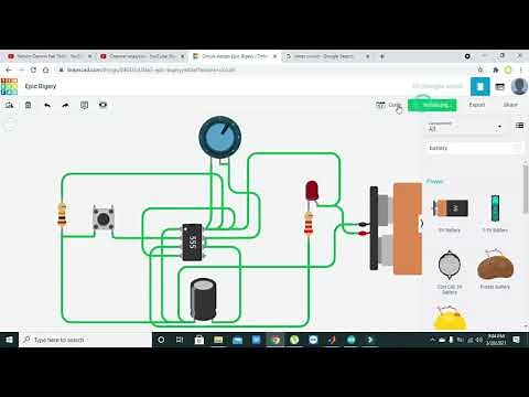 timer circuit with 555 timer in tinkercad | time delay circuit simulation in tinkercad
