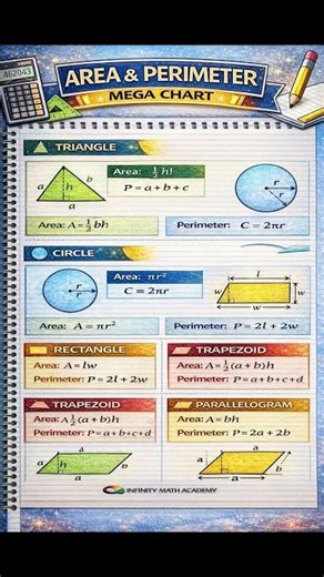 Area & Perimeter Formulas | Complete Geometry Cheat Sheet TWO