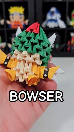 3D Origami Bowser handmade paper figure #3dorigami