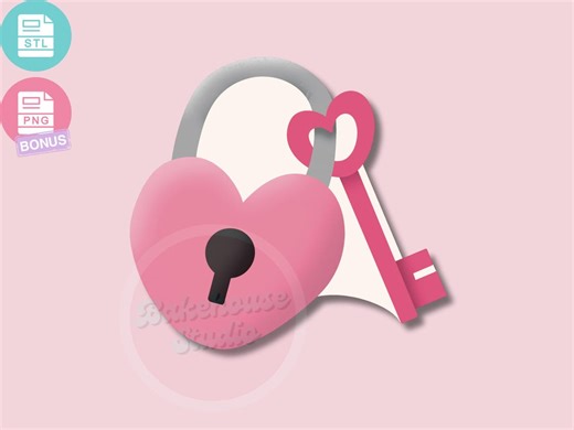 Digital Cookie Cutter | Heart Lock and Key - Valentines | STL File | 1218 - Etsy