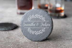 Custom Gift for Couple, Drink Coasters, Coaster Set, Wedding Gift Coasters, Housewarming Present, Stone Coasters, Personalized Coasters - Etsy