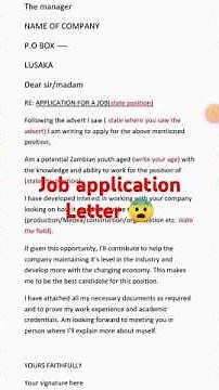 how to write a job application letter