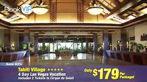 126K views | Spend 3 Nights At The Luxury Tahiti Village Resort Las Vegas In A Huge Villa Suite (3X Larger Then A Normal Hotel Room), Plus 2 Tickets To A Cirque du Soleil Show For Only $179! | Bookvip.com | Facebook