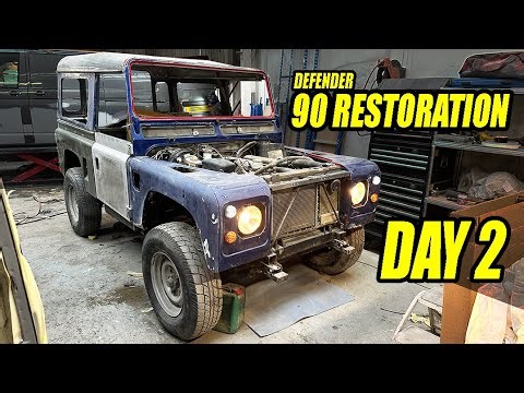 Lights restored and only one fire on the Land Rover 90 Defender rebuild!