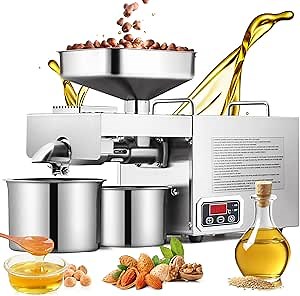 CGOLDENWALL 1500W Commercial Oil Press Machine Oil Extractor Expeller with Intelligent Temperature Controller/Industrial Motor/All Stainless Steel/CE (110V, US Plug)
