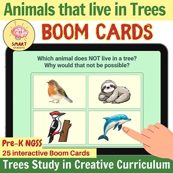 Animals That Live in Trees Sorting | Trees Study Boom Cards Pre-K - K