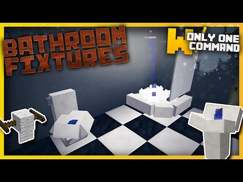 Minecraft - Bathroom fixtures with only one command block! | Sinks, showers, toilets