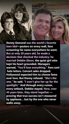 He Gave Up Fame for the Love of One Woman. Donny Osmond and Debbie Glenn. #shorts #hollywood