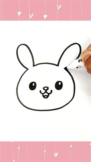 🐰 Cute Bunny Drawing Super Easy #drawing #shorts