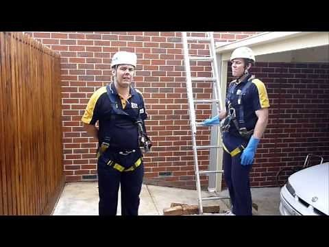 Gutter Cleaning - Securing the ladder