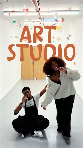 Adwoa & Solomon | Creative Couple on Instagram: "Our new art studio🥹 (hands up, who knew we both had degrees in architecture 🙋🏾‍♀️🙋🏿‍♂️) Up till now we’ve been using the spare bedroom in our apartment…it feels SO good to have a dedicated space for creating ✨ We got some lovely samples from @lick for our feature wall, now all we have to do is choose one colour (help us pls😭) We’re sooo excited to set up this space, make some amazing memories and fill it with all of our paintings 💛 And of C