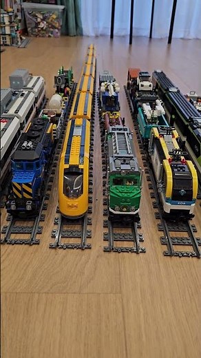 Ten LEGO trains from newest to oldest in one epic lineup! 🚆