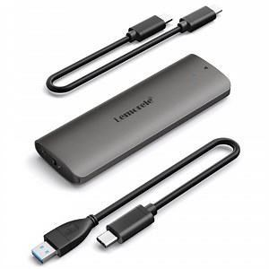 Lemorele NVMe SSD Enclosure, USB 3.2 Gen 2 NVMe SSD Enclosure Adapter, Suitable for M-Key and M B Key 2230/2242/2260/2280, Capacity 4TB Tool-Free Installation