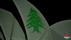 'From NSW to Lebanon with love': The Sydney Opera House has tonight been lit up with the Lebanese cedar as a show of solidarity with Lebanon, a week after a massive explosion at Beirut's port killed 157 people, including a two-year-old Australian boy, and wounded thousands more. It comes after Lebanon's prime minister announced his government's resignation, saying endemic corruption was to blame for the explosion. More: 7news.link/30JN2x3 #Beirut #7NEWS | 7NEWS Sydney