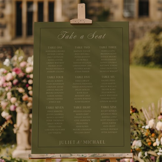 Editable Wedding Seating Chart Template, 18x24 Printable Take a Seat Sign, Mulberry Grove - Etsy UK