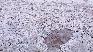 Self-precipitating Table Salt Sodium Chloride at the Bottom of a Dried-up Estuary Stock Video - Video of estuary, beautiful: 407732993