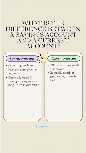 What is the difference between a savings account and a current account? #savings #current