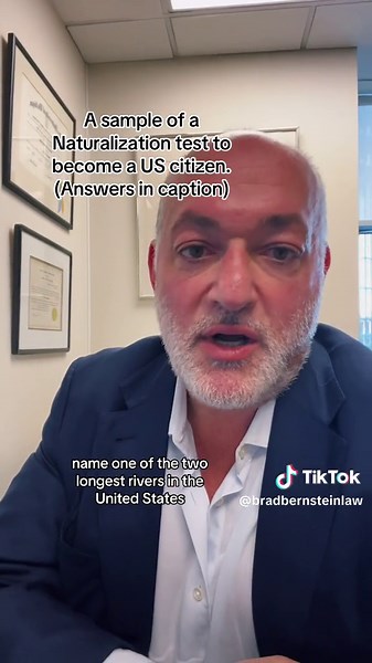 Brad gives a sample of the Naturalization test—how many can you get right? 🇺🇸 To pass, you’ll need to answer 6 out of 10 questions correctly. For fun, Brad shares 11 random questions. Check out the answers below and see how you do! Answers \t1.\t27 amendments \t2.\tLife, liberty, and the pursuit of happiness \t3.\tCongress \t4.\tSix years \t5.\tThe President \t6.\tVote in federal elections and run for federal office \t7.\tFreedom of expression, speech, assembly, religion, and the right to bear