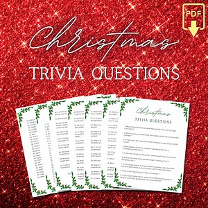 Printable Christmas Trivia Questions With Correct Answers, Xmas Trivia Party Game, Fun Christmas Game, Instant Download, Pdf File - Etsy