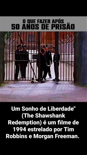 aquela_cena on Instagram: "Um Sonho de Liberdade" (The Shawshank Redemption) é um filme de 1994 estrelado por Tim Robbins e Morgan Freeman. O filme, baseado em uma novela de Stephen King, acompanha a história de um banqueiro injustamente condenado pelo assassinato da esposa e sua amizade com um presidiário. Aqui não tem enrolação: o nome do filme/série está sempre na legenda. Se valoriza isso, comenta “obrigado” e segue a gente ❤️ #viral_ #virall #viralvideos #amoseries #viral #movies #filmes #Y