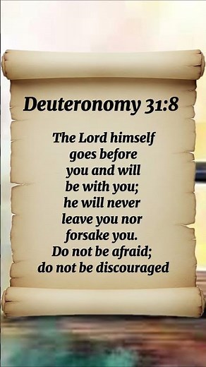 Deuteronomy 31:8 The Lord himself goes before you and will be with you; he will never leave you nor
