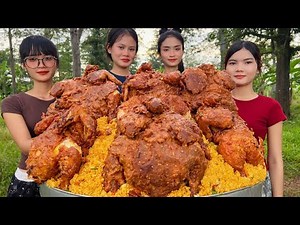 Amazing cooking chicken crispy with rice fried recipe