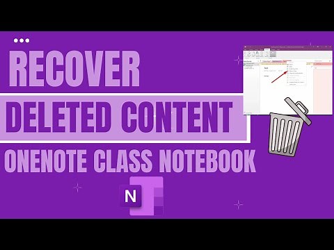 OneNote Class Notebook - Restore Deleted Pages