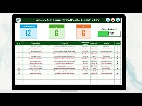 Inventory Audit Documentation Checklist in Excel