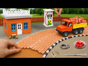 DIY Mini Truck Builds Brick & Metal Railing Bridge | Fun Construction Science Project