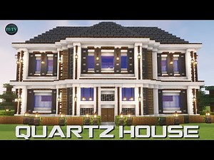 Building A LARGE QUARTZ HOUSE In Minecraft - TUTORIAL