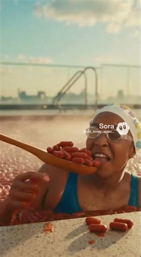 Swimming in a pool full of lil smokies. NGL she kinda caked up tho #sora