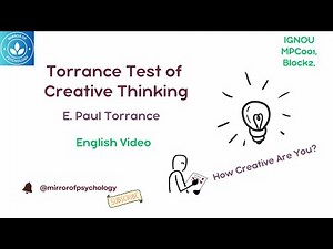 Torrance Test of Creative Thinking || Test of Creativity || MPC001 Block 2 Unit 4 # psychology