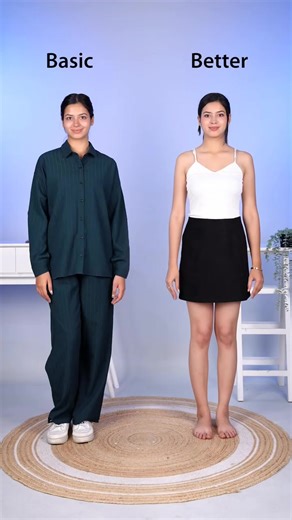 Basic vs Better style, Styling tips, Better style hacks, Skirt styling, summer styling] . #printedskirt #whitetop #basicstyle #betterstyle #riyajain Pick your side?🌸