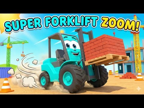 SUPER FAST! ⚡ Aqua Forklift Stacks the Bricks! 🧱💨 | Truck Cartoon Ep 8