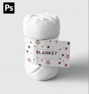 Rolled Blanket Mockup: Custom Label PSD Template (digital Download - Etsy Australia