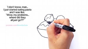 How to Draw Spaghetti and Meatballs step by step Easy - Fun Food with faces