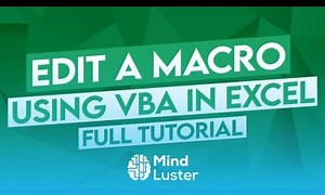 Mind Luster - Learn VBA Excel Edit a Macro using VBA in Excel Tutorial